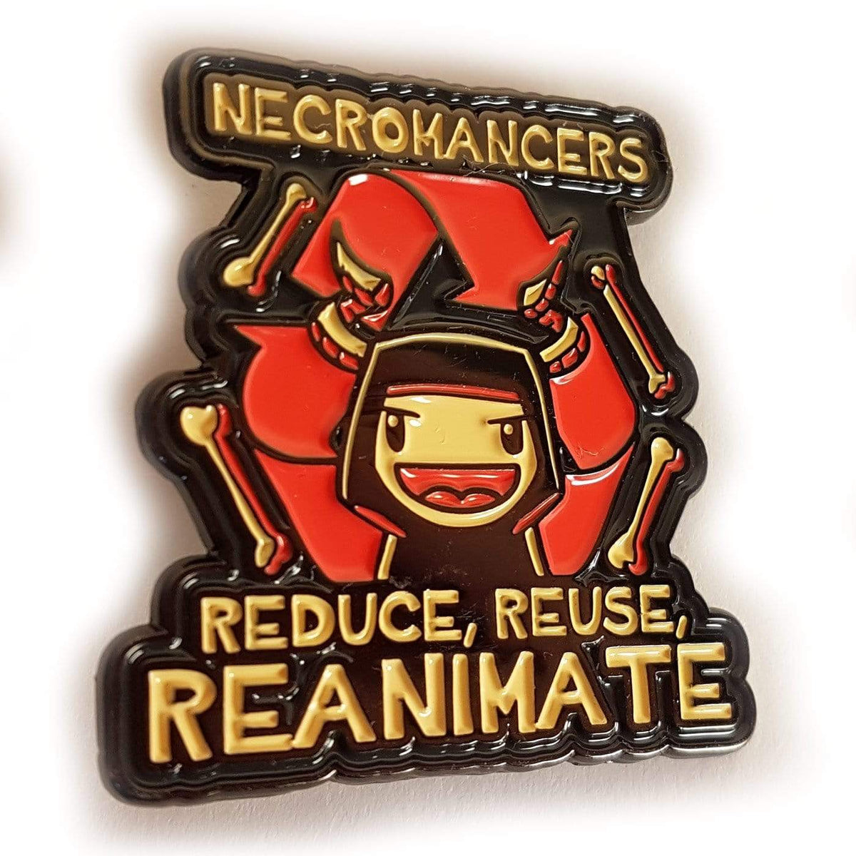 Reduce Reuse Reanimate Enamel Pin – Nat 21 Workshop